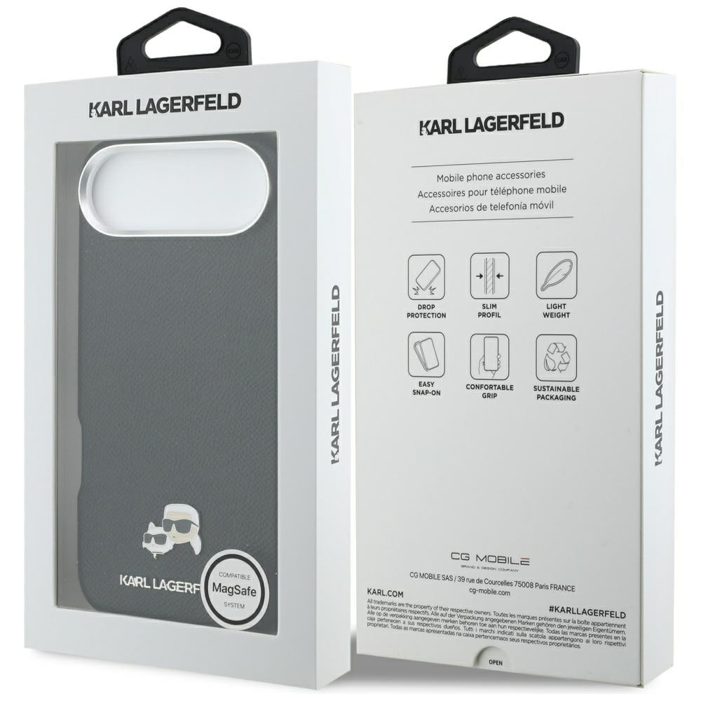 Karl Lagerfeld Karl & Choupette Head Pins Saffiano Case with MagSafe i ...